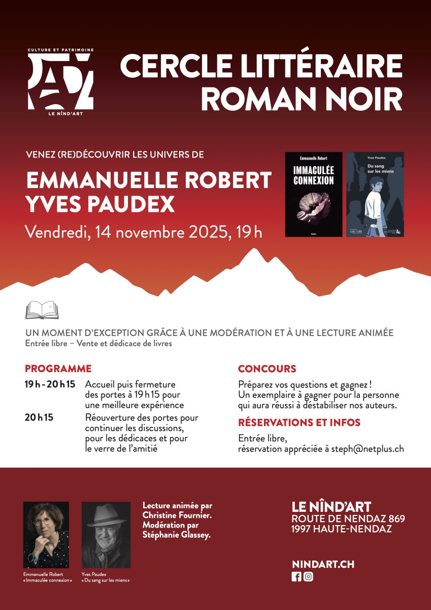 Cercle littéraire ROMAN NOIR - Avec les auteurs Yves Paudex et ...