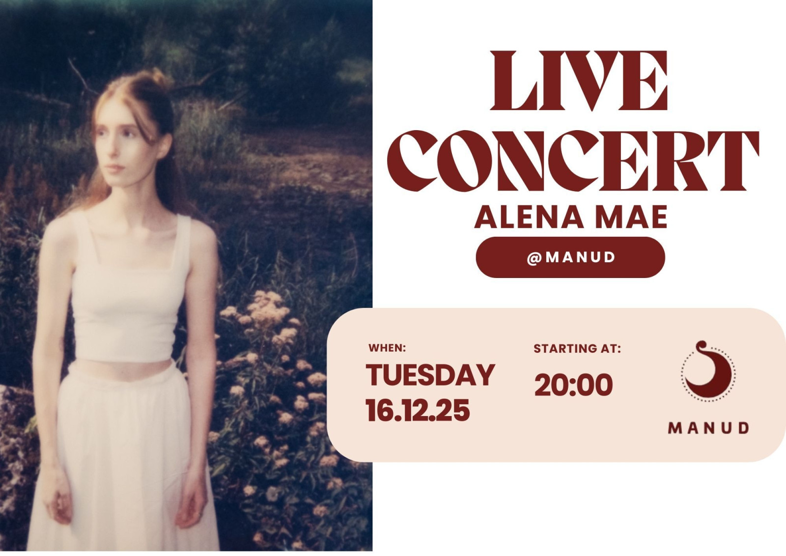 Concert en live avec Alena Mae - Manud Zermatt